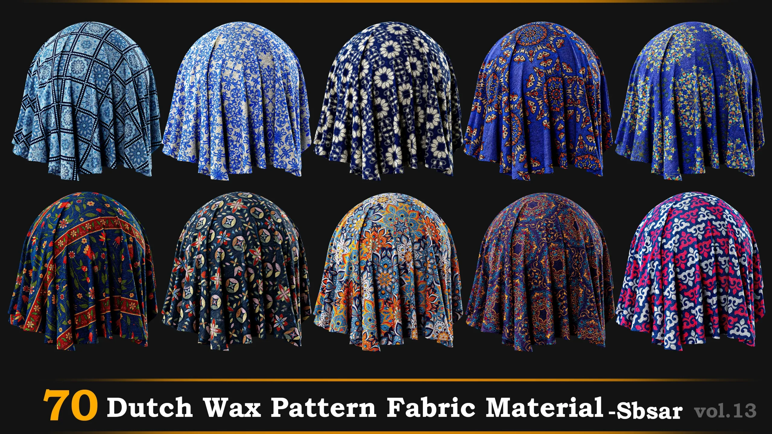 70 Dutch wax pattern Fabric material-sbsr-vol - FlippedNormals