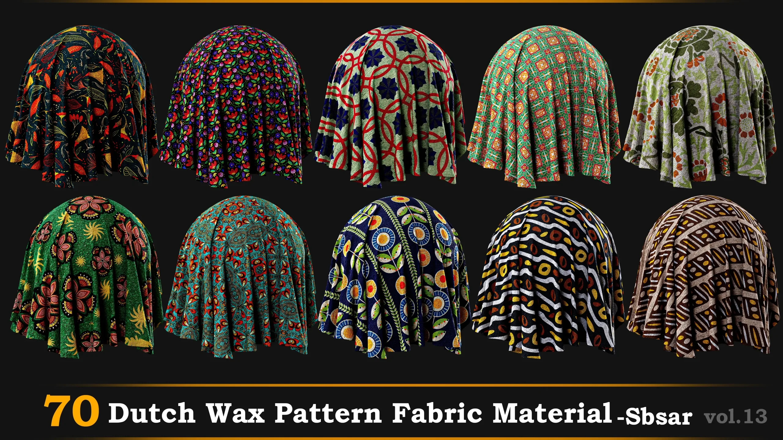 70 Dutch wax pattern Fabric material-sbsr-vol - FlippedNormals