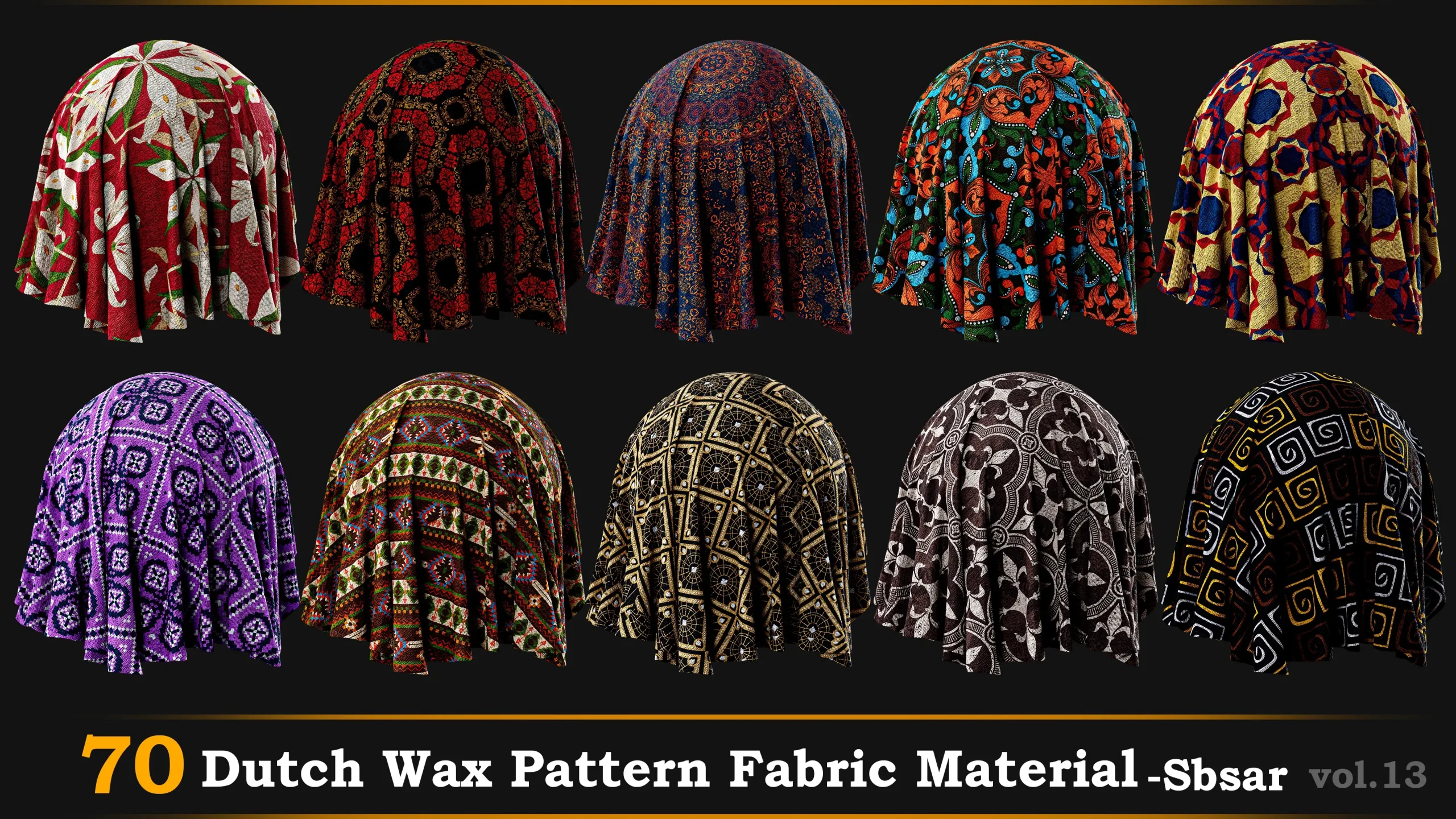 70 Dutch wax pattern Fabric material-sbsr-vol - FlippedNormals