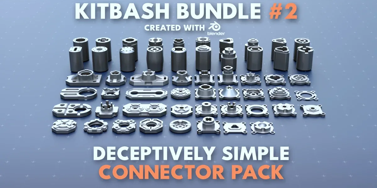Simple Connector Kitbash Bundle - FlippedNormals