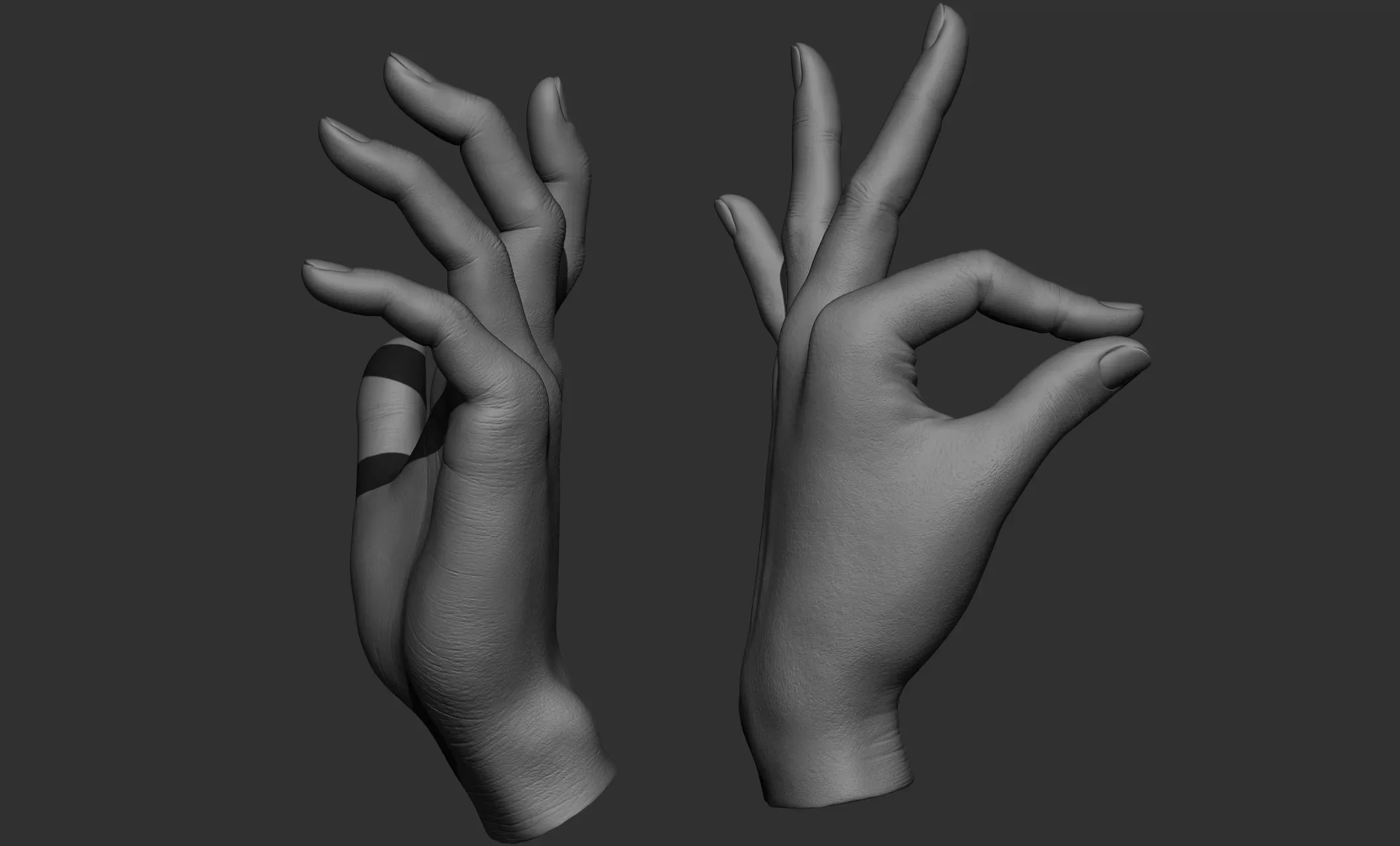 17 Female hand poses - FlippedNormals