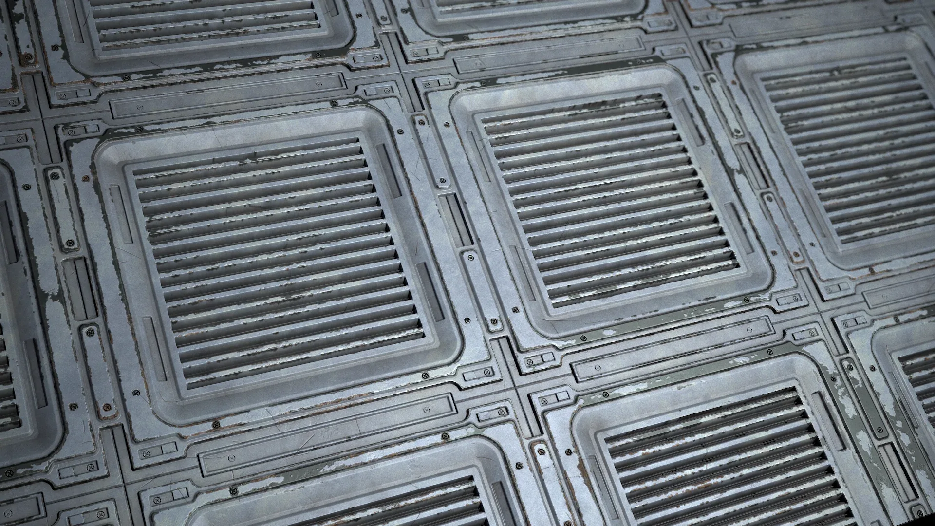15 sci fi painted grating tiles - FlippedNormals