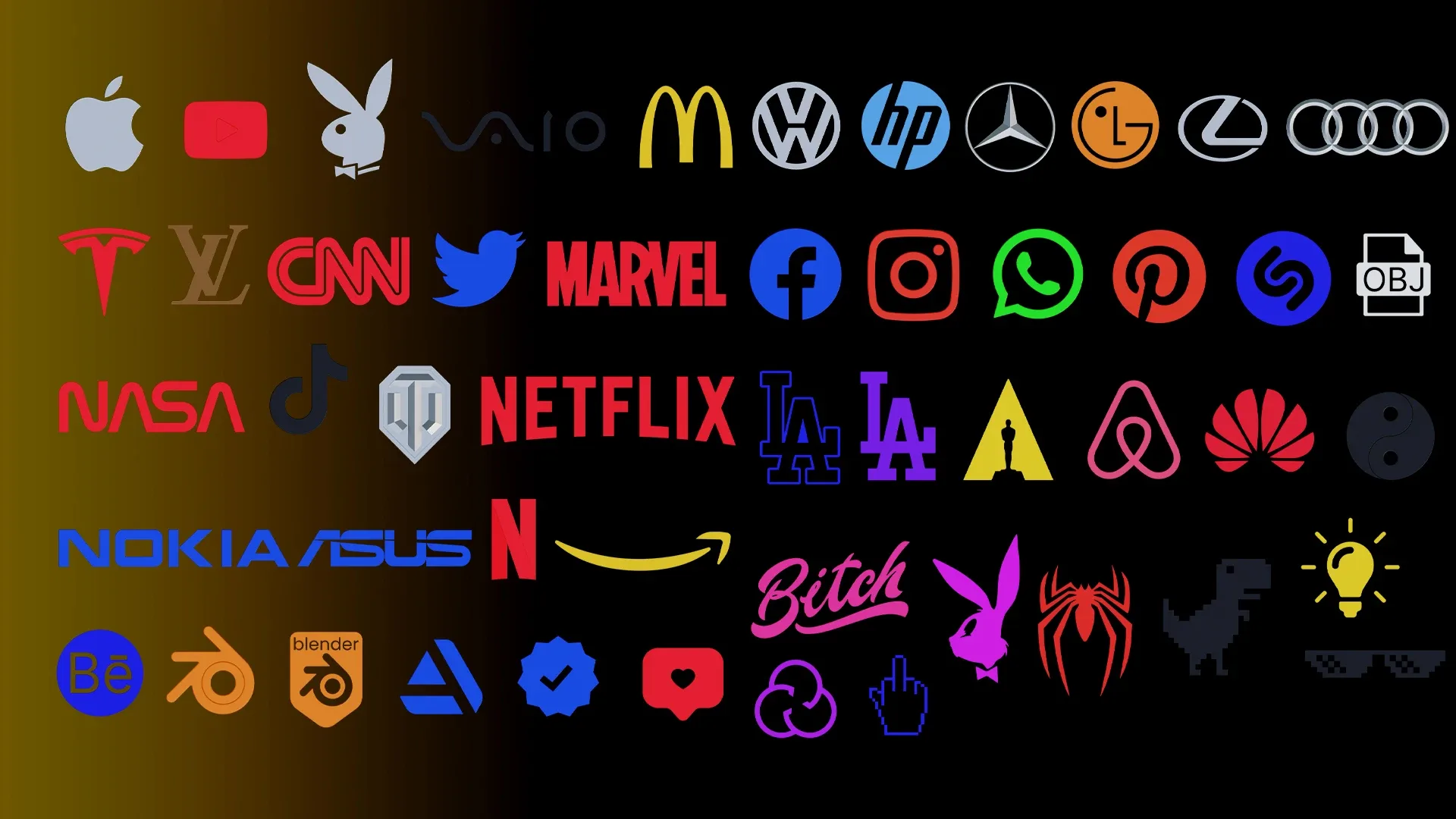 3D 50 LOGOS STL BLENDFILES - FlippedNormals