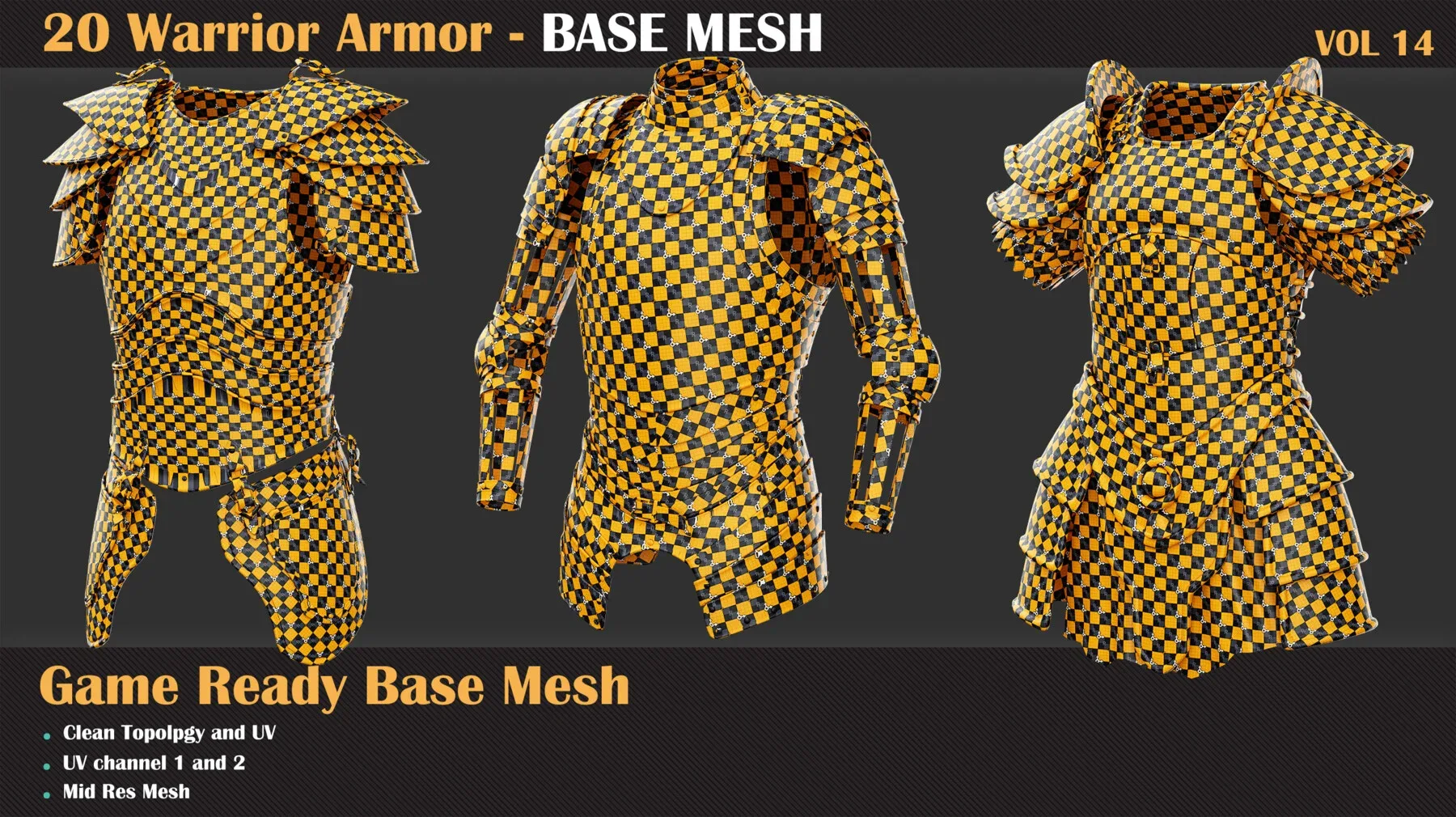 20 Warrior Armor BASE MESH - VOL - FlippedNormals