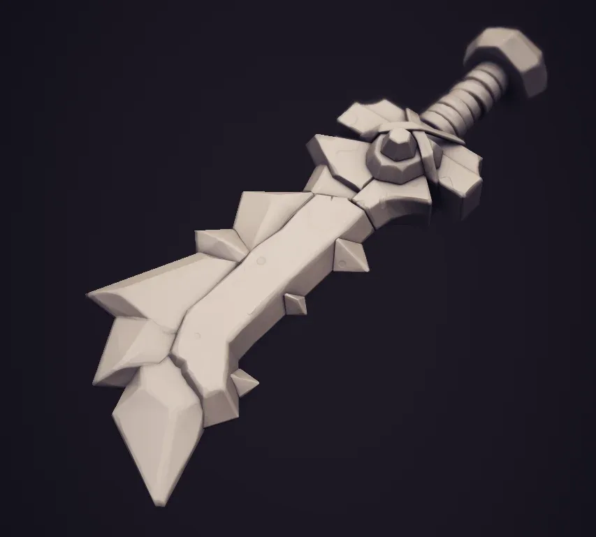 GAME 3D MODEL - STYLIZED DAGGER - FlippedNormals
