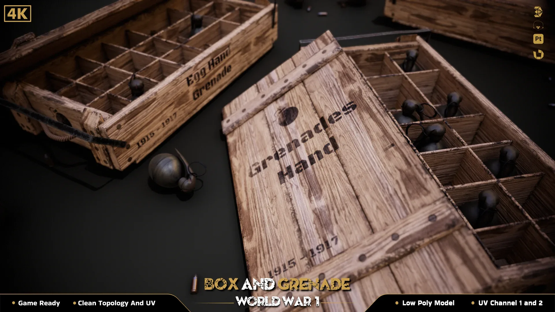 Military Box & Grenade ww1 - FlippedNormals