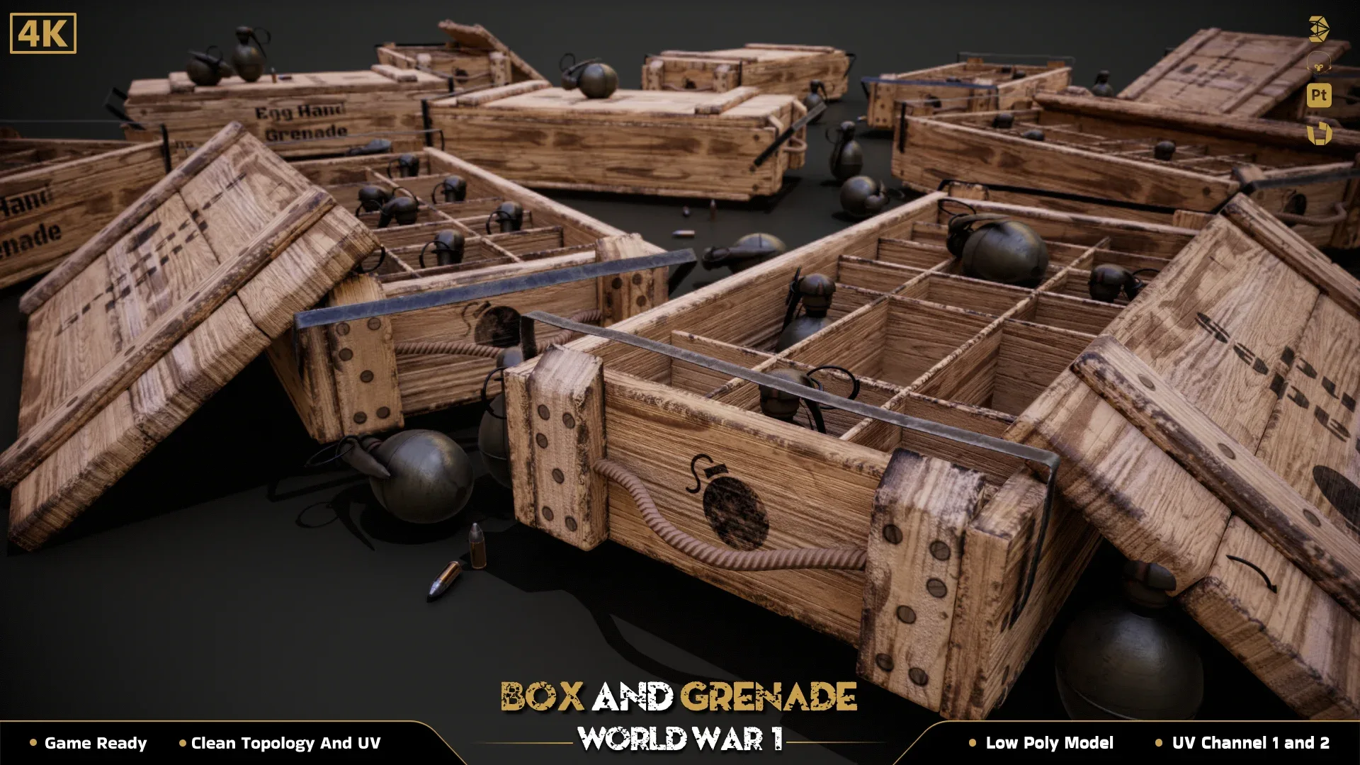 Military Box & Grenade ww1 - FlippedNormals