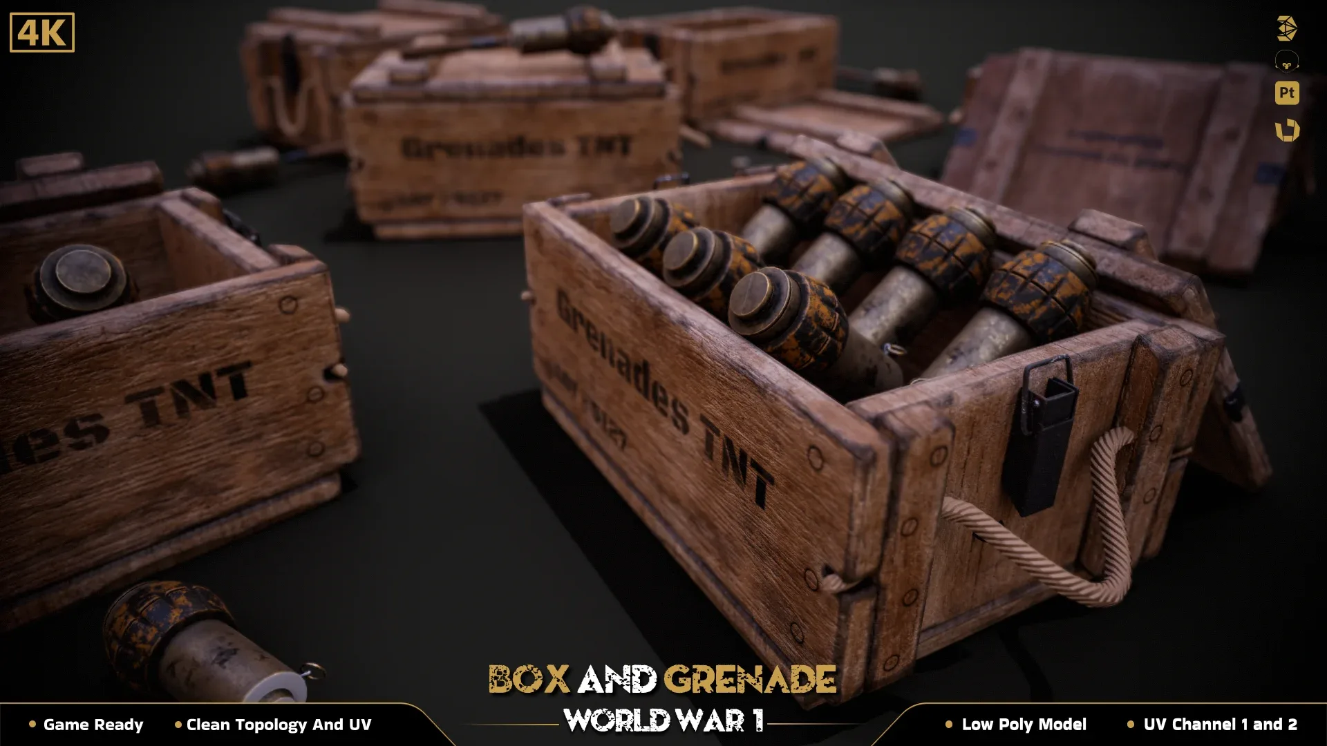 Military Box & Grenade ww1 - FlippedNormals