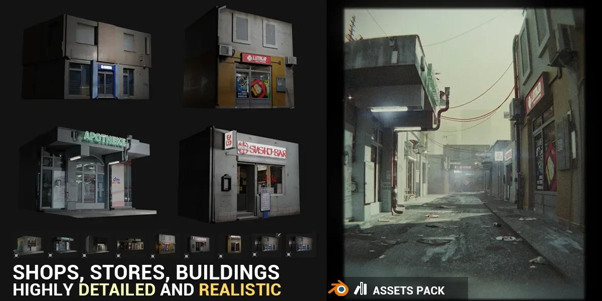 Shops, Stores, Buildings - 8 Quality - FlippedNormals