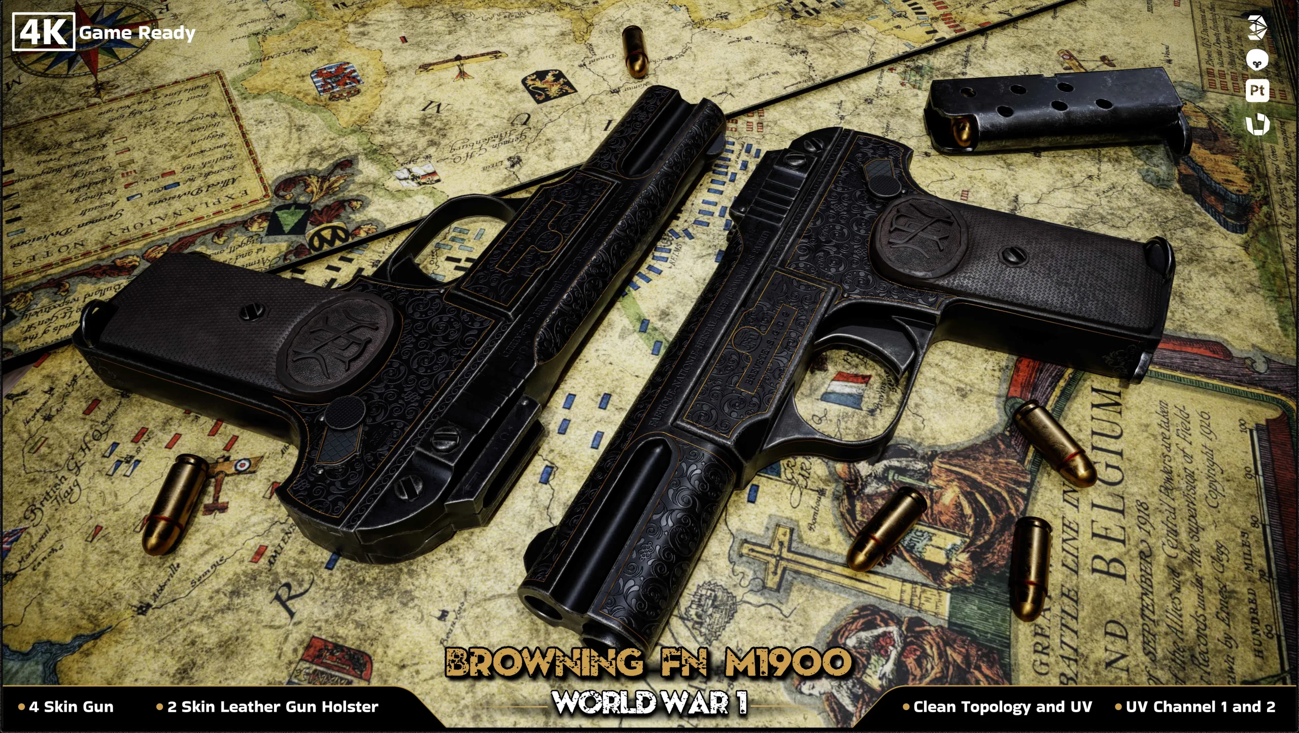 Browning FN M 1900 Colt World War - FlippedNormals