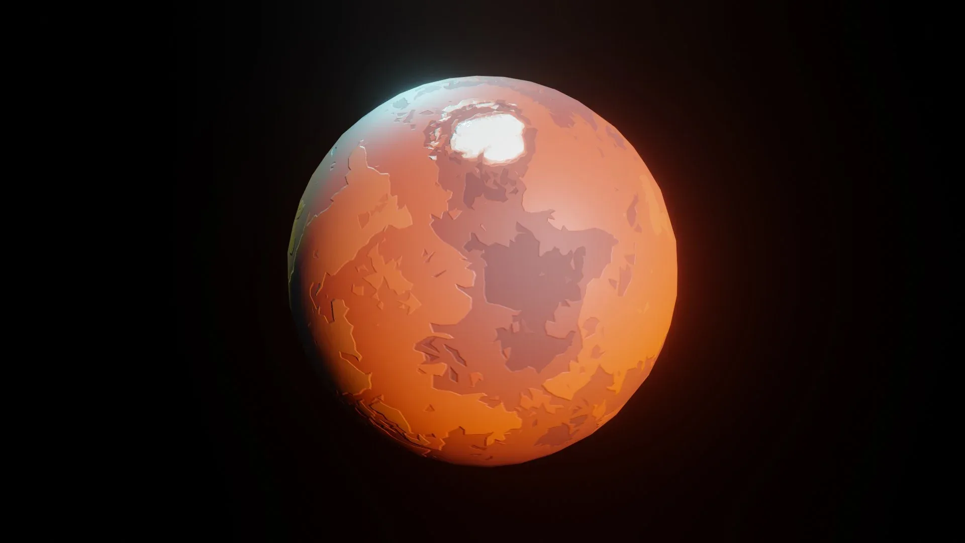 Stylized Planet Mars 3D Model 2k/4k/8k - FlippedNormals