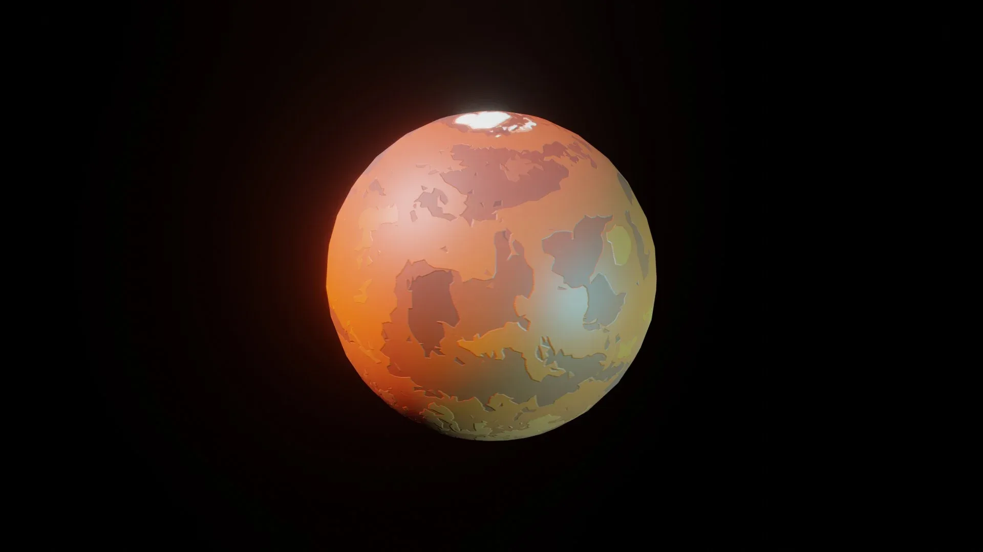 Stylized Planet Mars 3D Model 2k/4k/8k - FlippedNormals