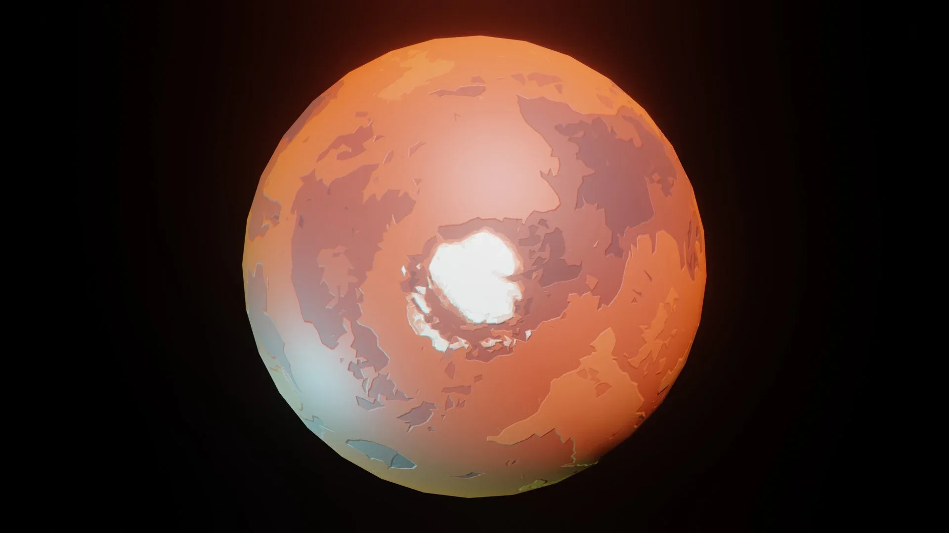 Stylized Planet Mars 3D Model 2k/4k/8k - FlippedNormals