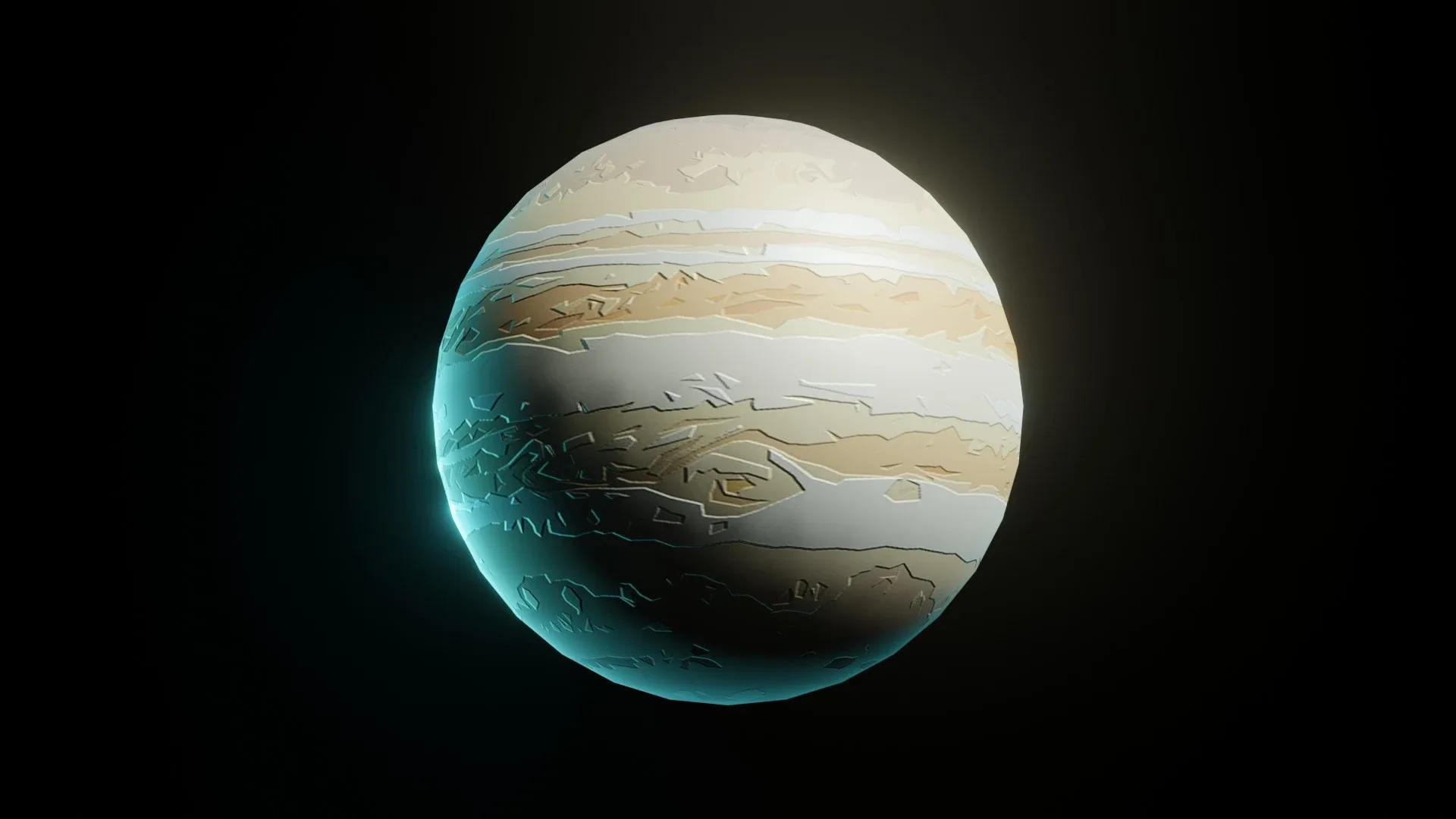 Stylized Planet Jupiter 3D Model - FlippedNormals