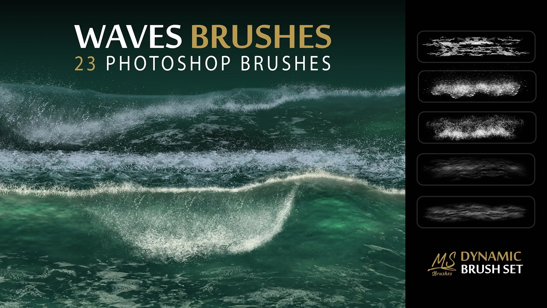Dynamic Waves Photoshop Brushes - FlippedNormals