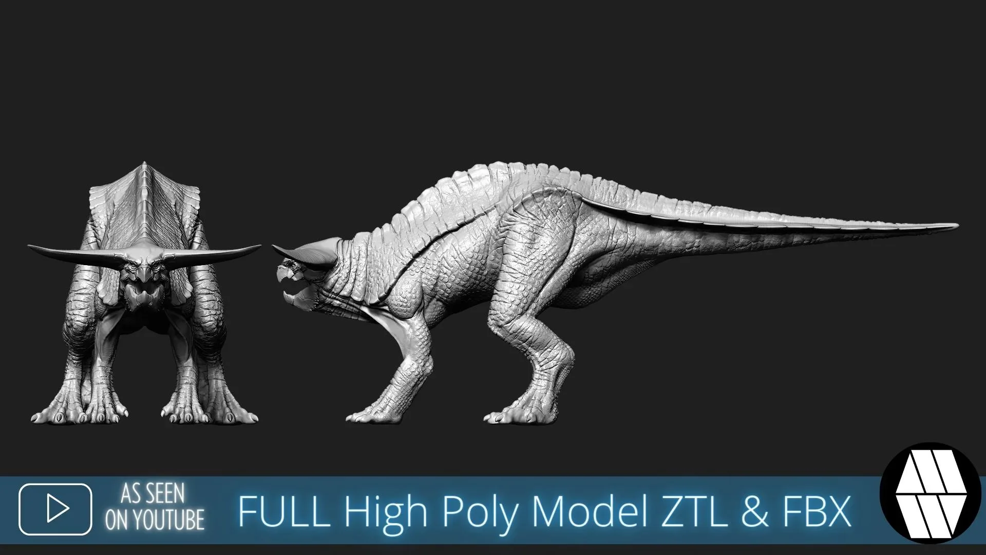 ZBrush Model: Alien Dino High Poly - FlippedNormals