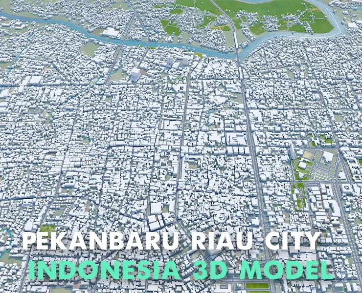 Pekanbaru city Riau Indonesia 3d - FlippedNormals