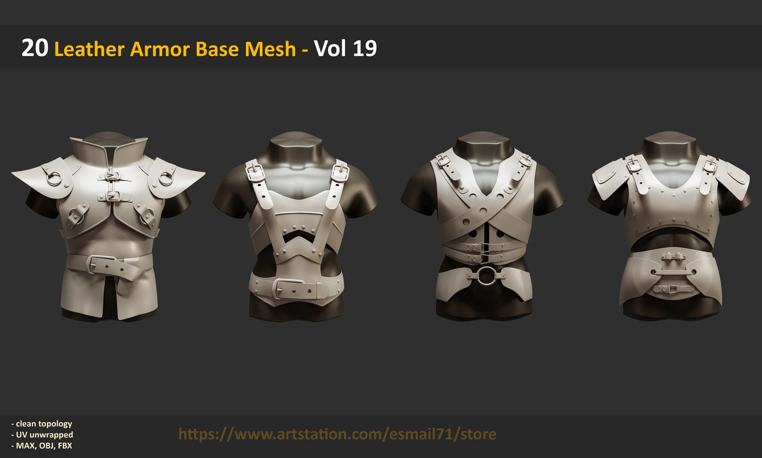 20 Leather Armor Base Mesh - Vol - FlippedNormals