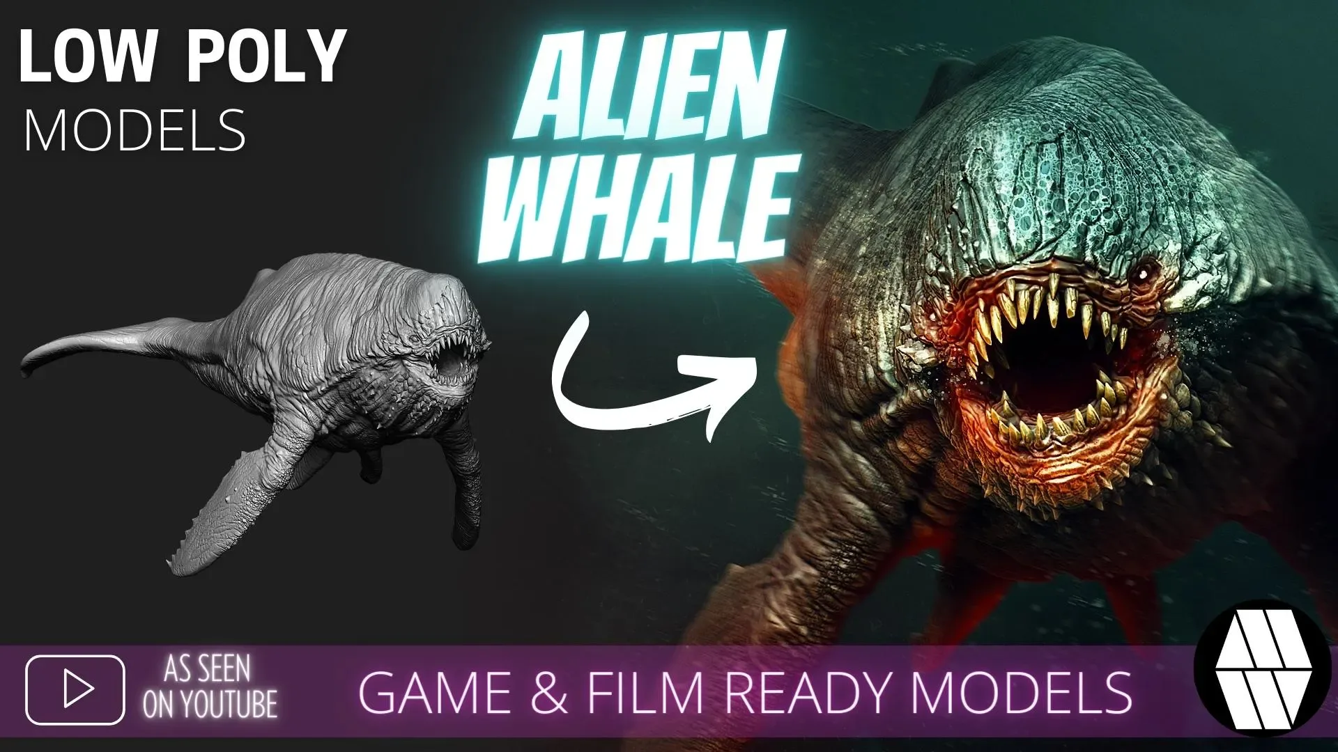 Game & Film Ready: Alien Whale - FlippedNormals