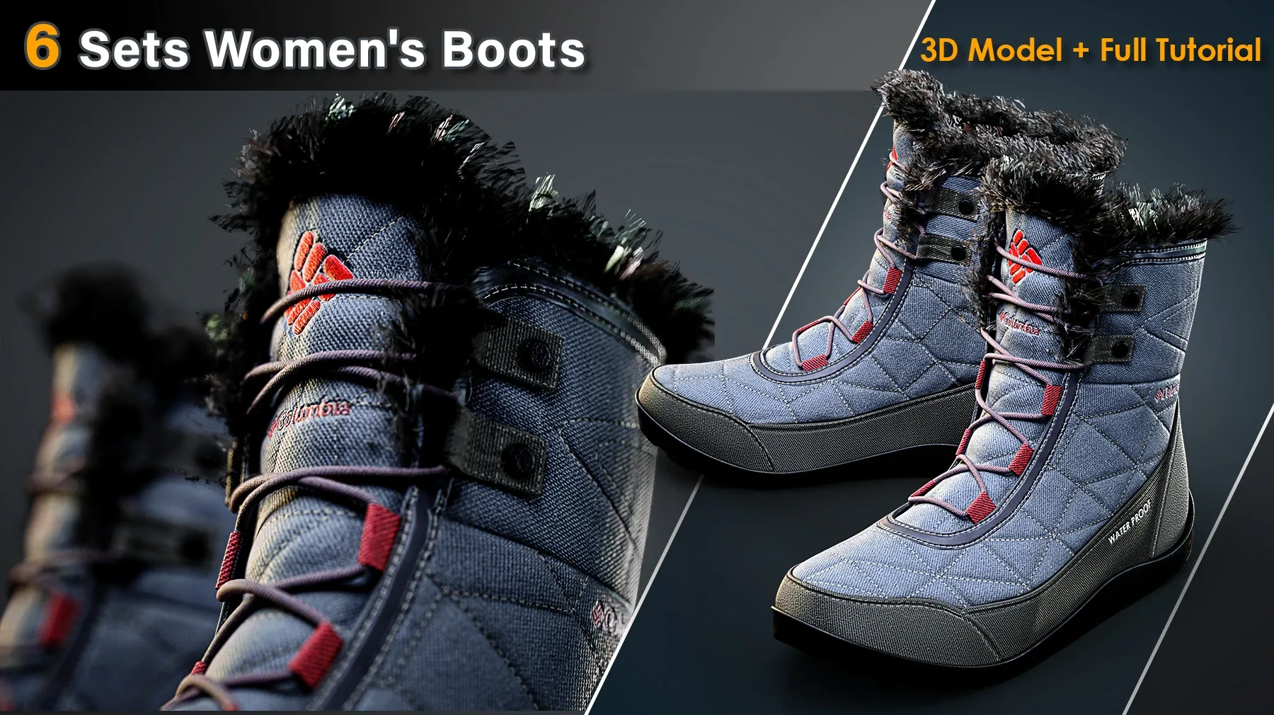 6 Women's Boots / 3D Model + Tutorial - FlippedNormals