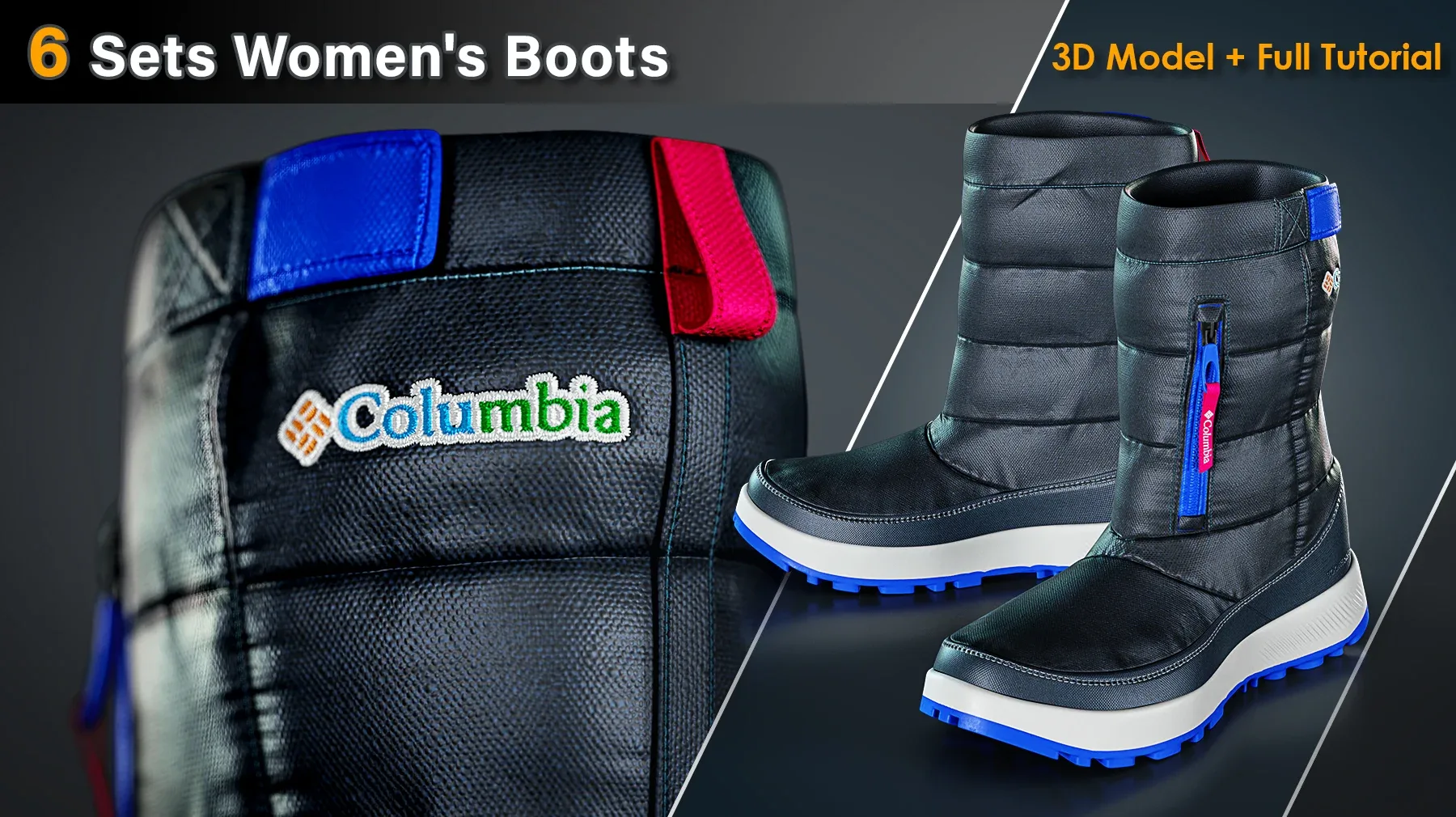 6 Women's Boots / 3D Model + Tutorial - FlippedNormals