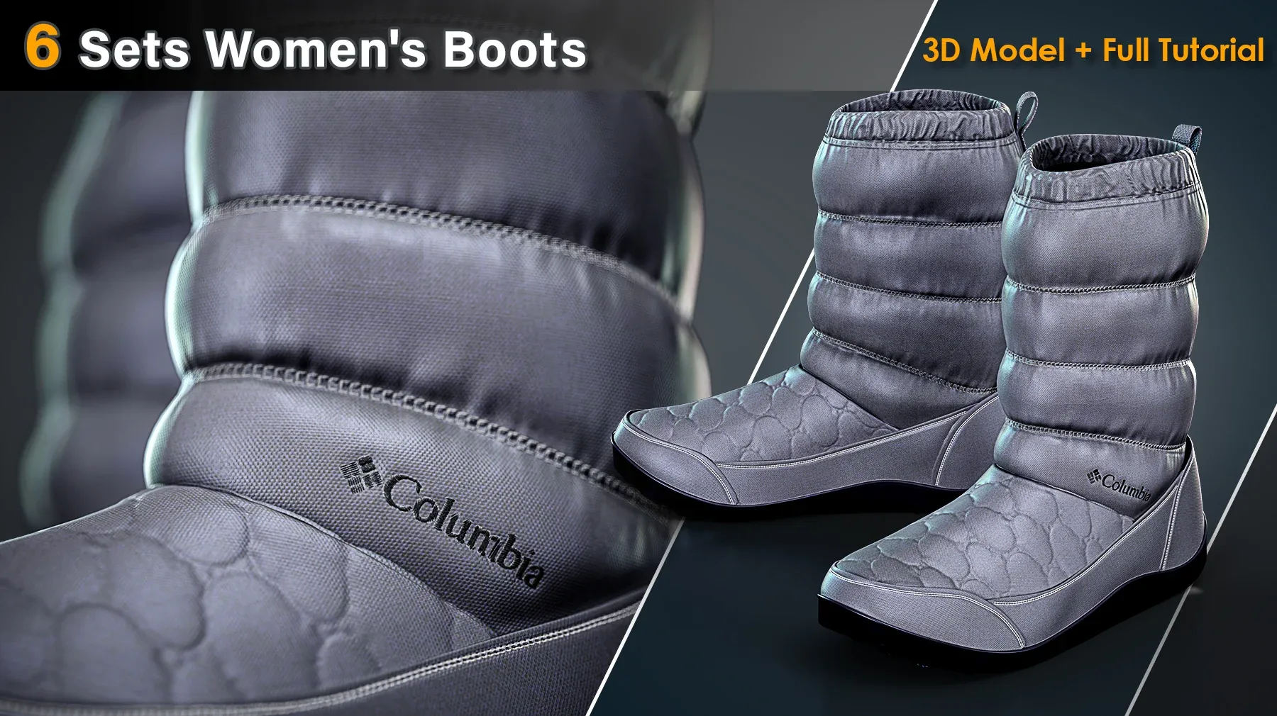 6 Women's Boots / 3D Model + Tutorial - FlippedNormals