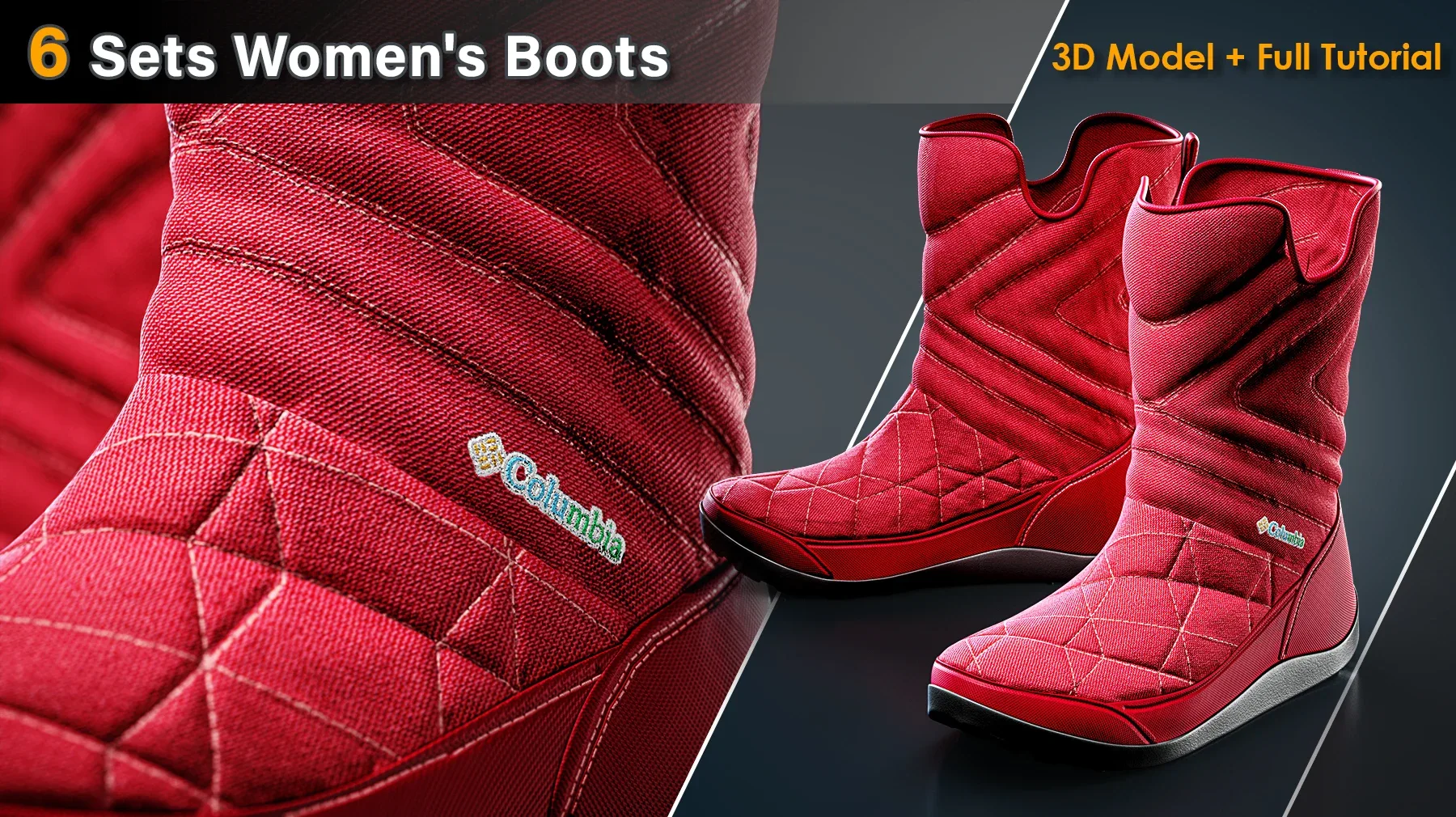 6 Women's Boots / 3D Model + Tutorial - FlippedNormals