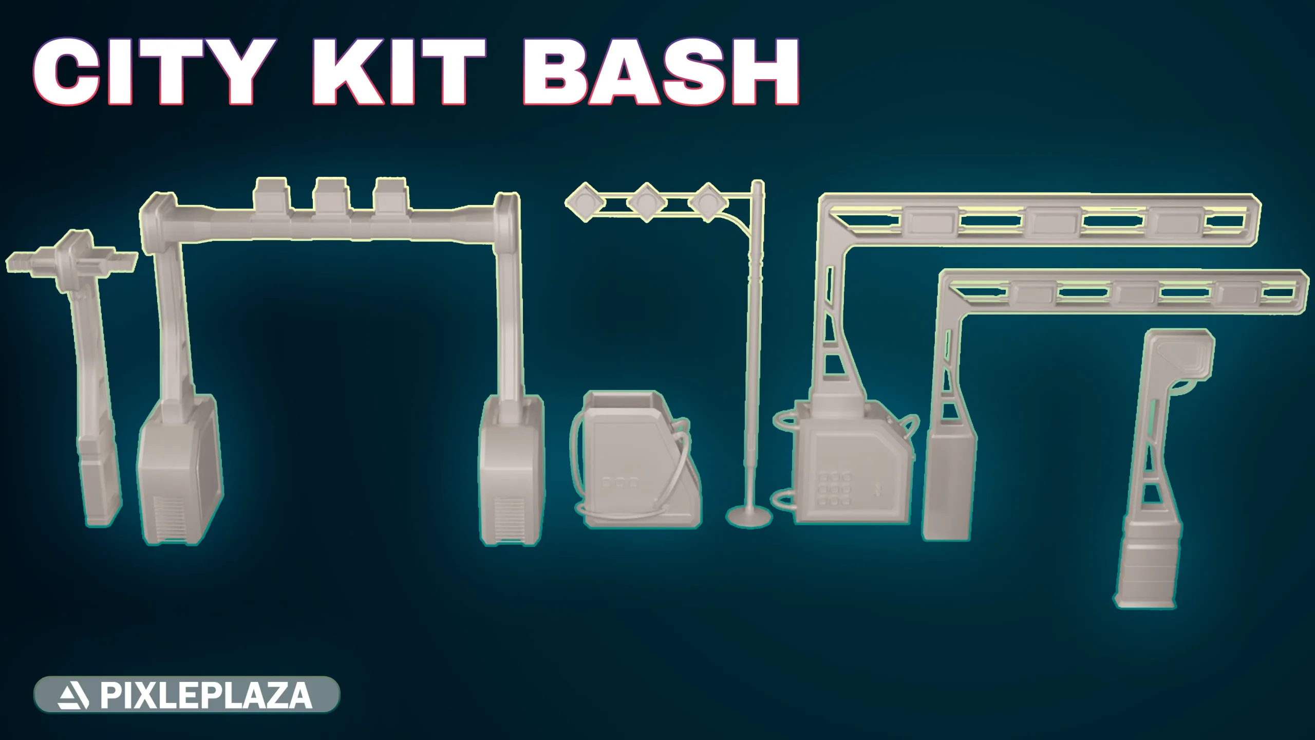 50 SCI-FI CITY STREET KITBASH-GAME - FlippedNormals