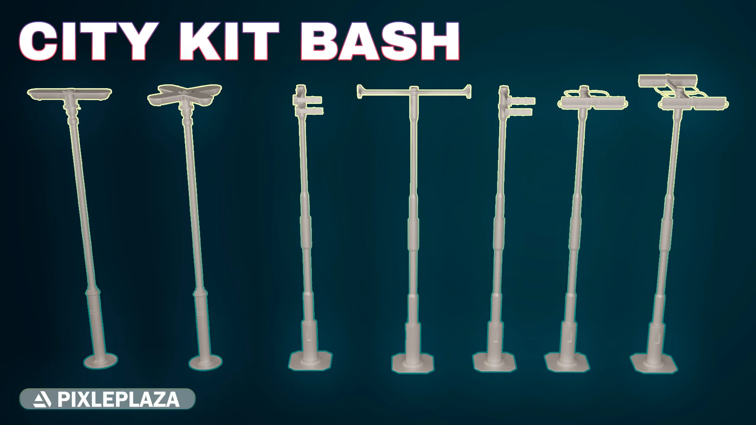 50 SCI-FI CITY STREET KITBASH-GAME - FlippedNormals