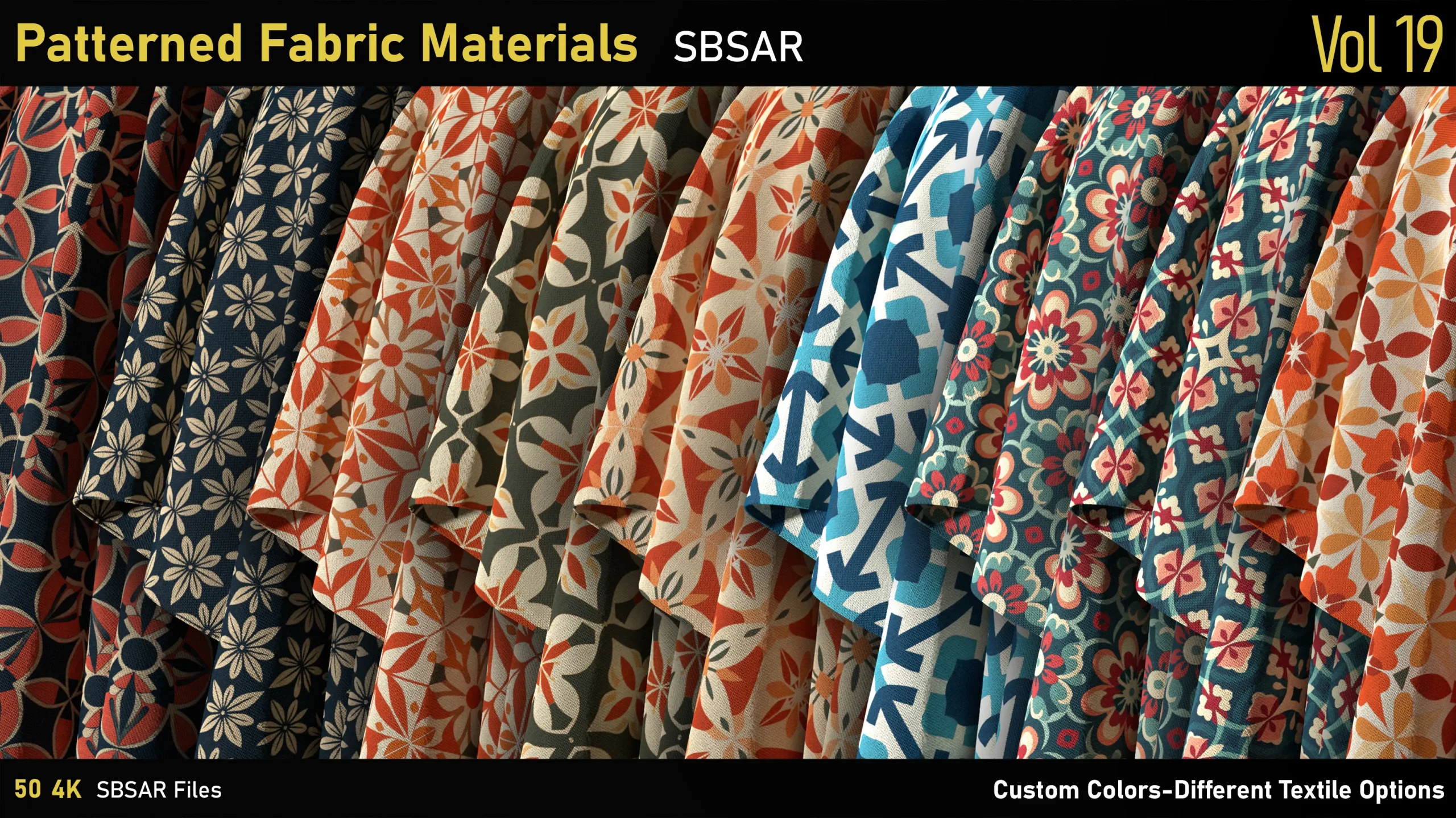 Patterned Fabric Material-Vol19-SBSAR - FlippedNormals