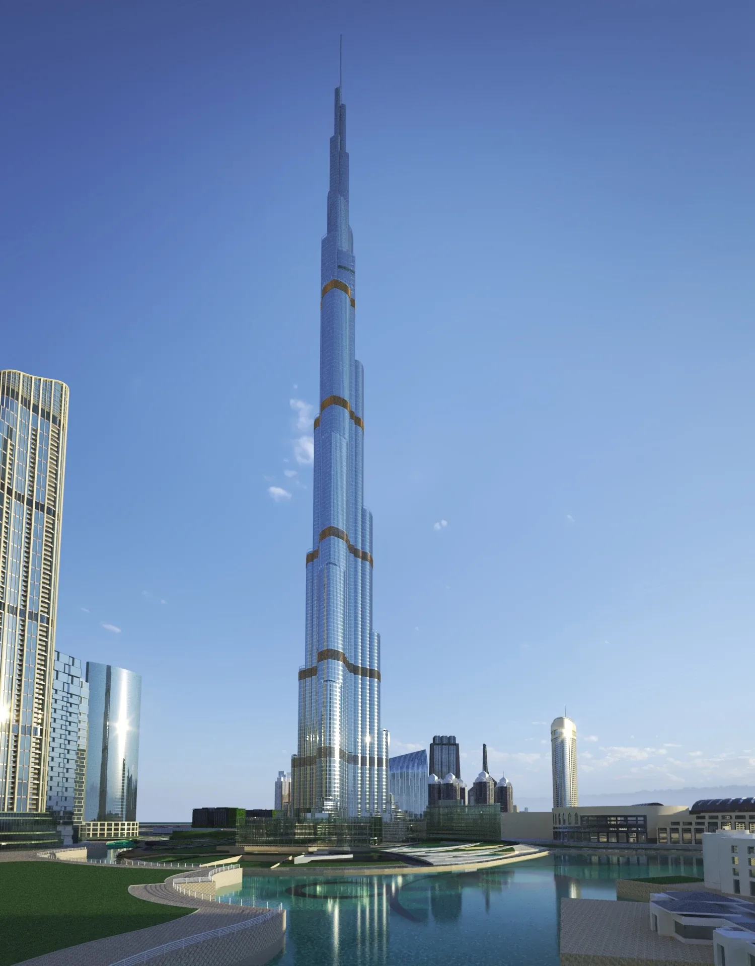 Dubai Burj Khalifa Area v1 3D Model - FlippedNormals
