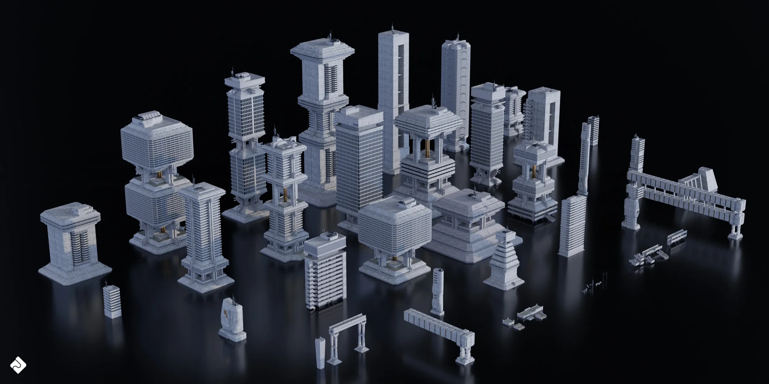 Brutalist Dystopia - Concrete Buildings - FlippedNormals