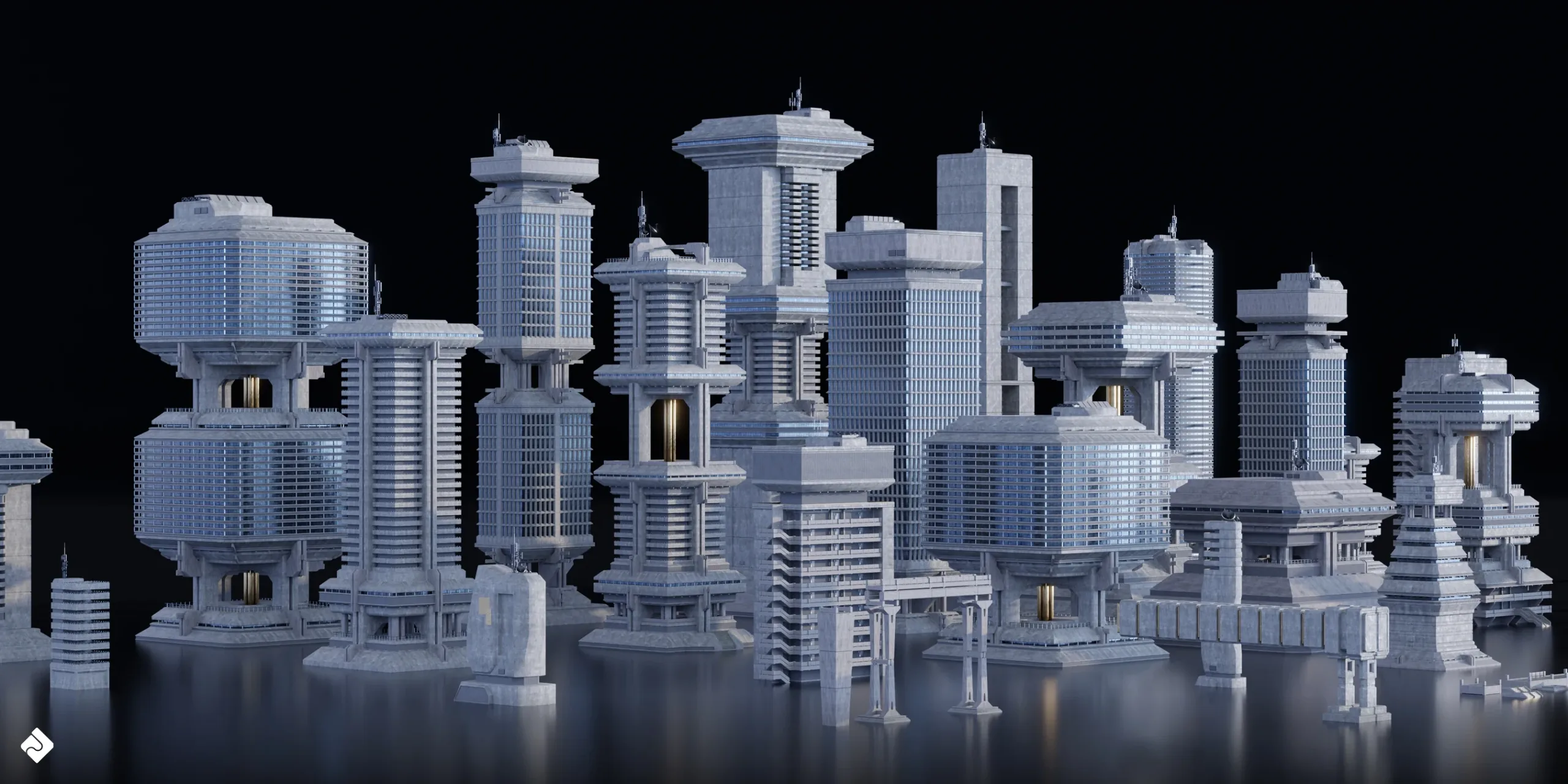 Brutalist Dystopia - Concrete Buildings - FlippedNormals