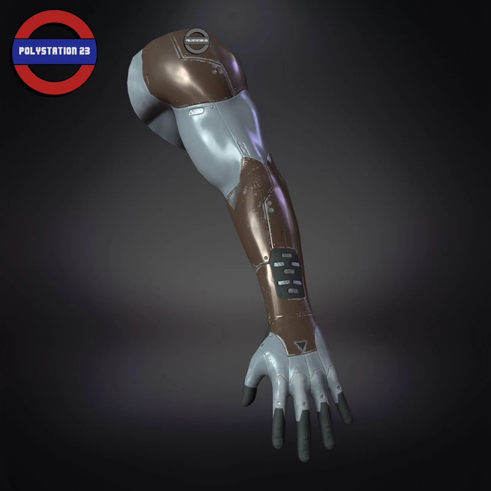 Sci fi cyborg prosthetic arm v5 - FlippedNormals