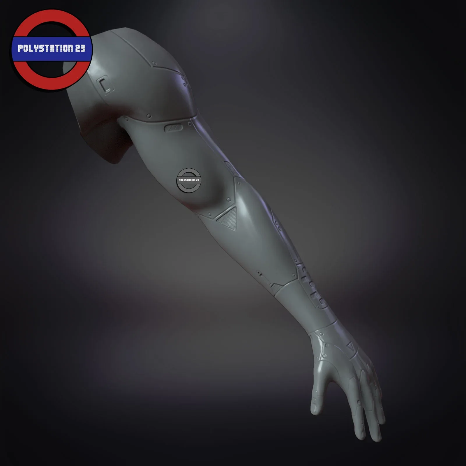 Sci fi cyborg prosthetic arm v5 - FlippedNormals