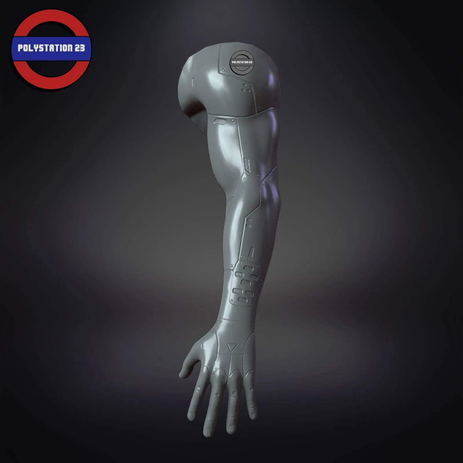 Sci fi cyborg prosthetic arm v5 - FlippedNormals