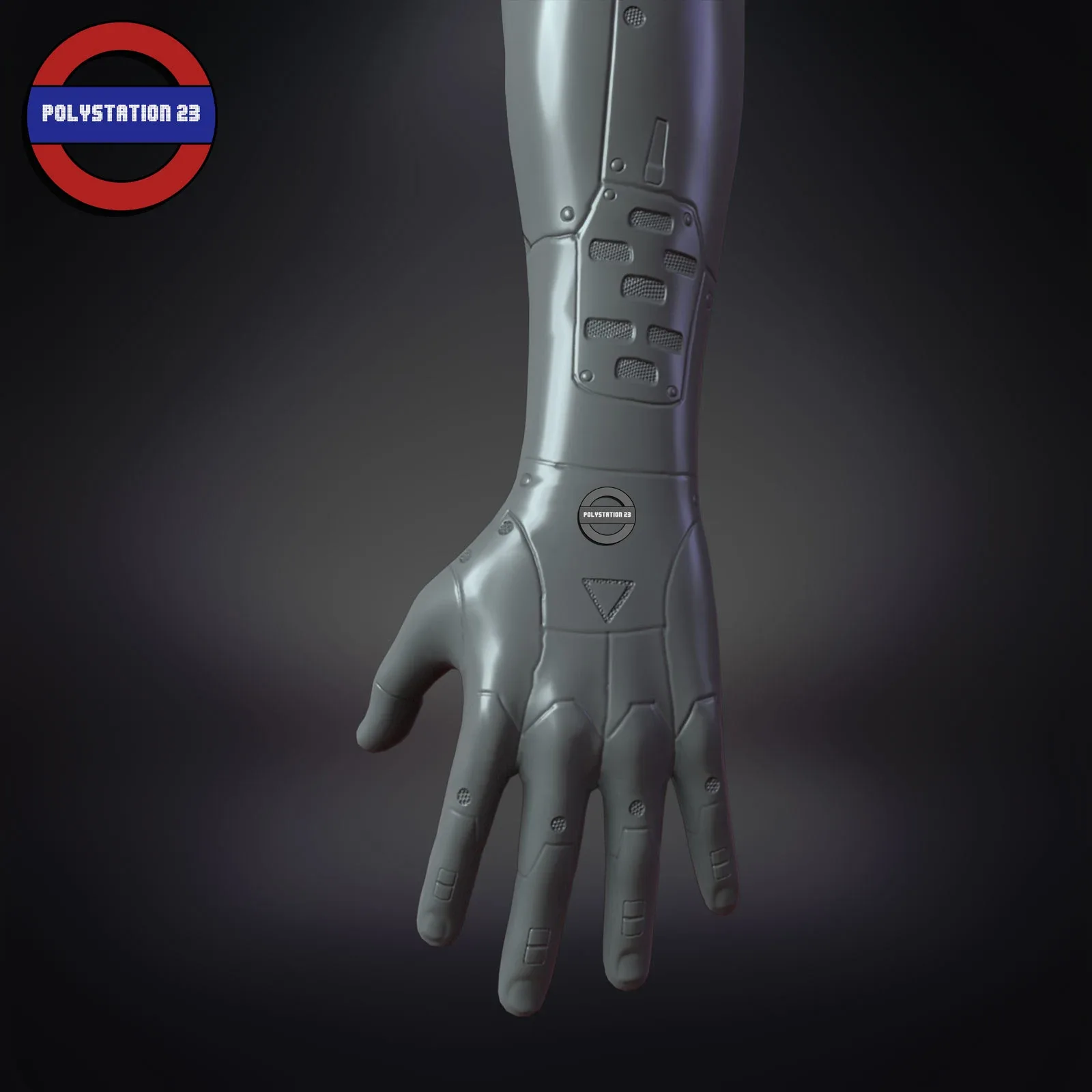 Sci fi cyborg prosthetic arm v5 - FlippedNormals