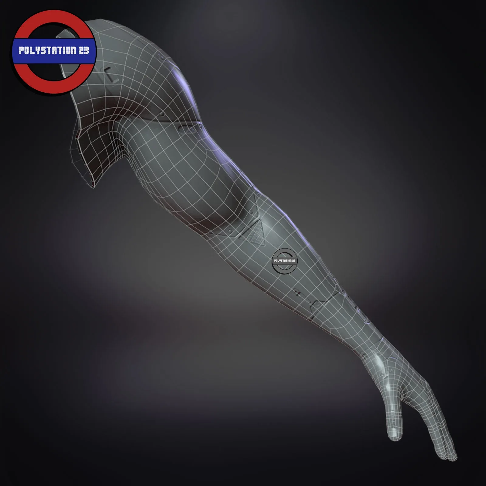 Sci fi cyborg prosthetic arm v5 - FlippedNormals