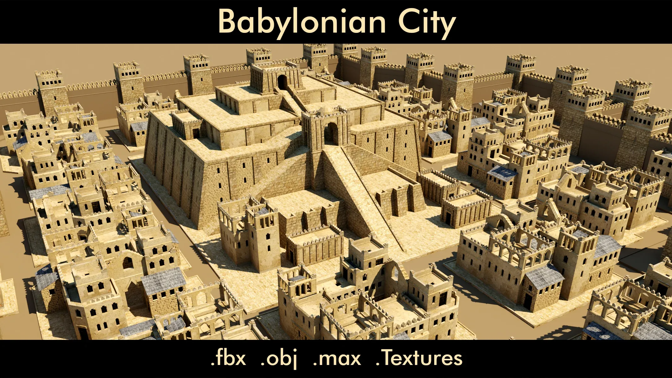 Babylonian City- 3d Model - FlippedNormals