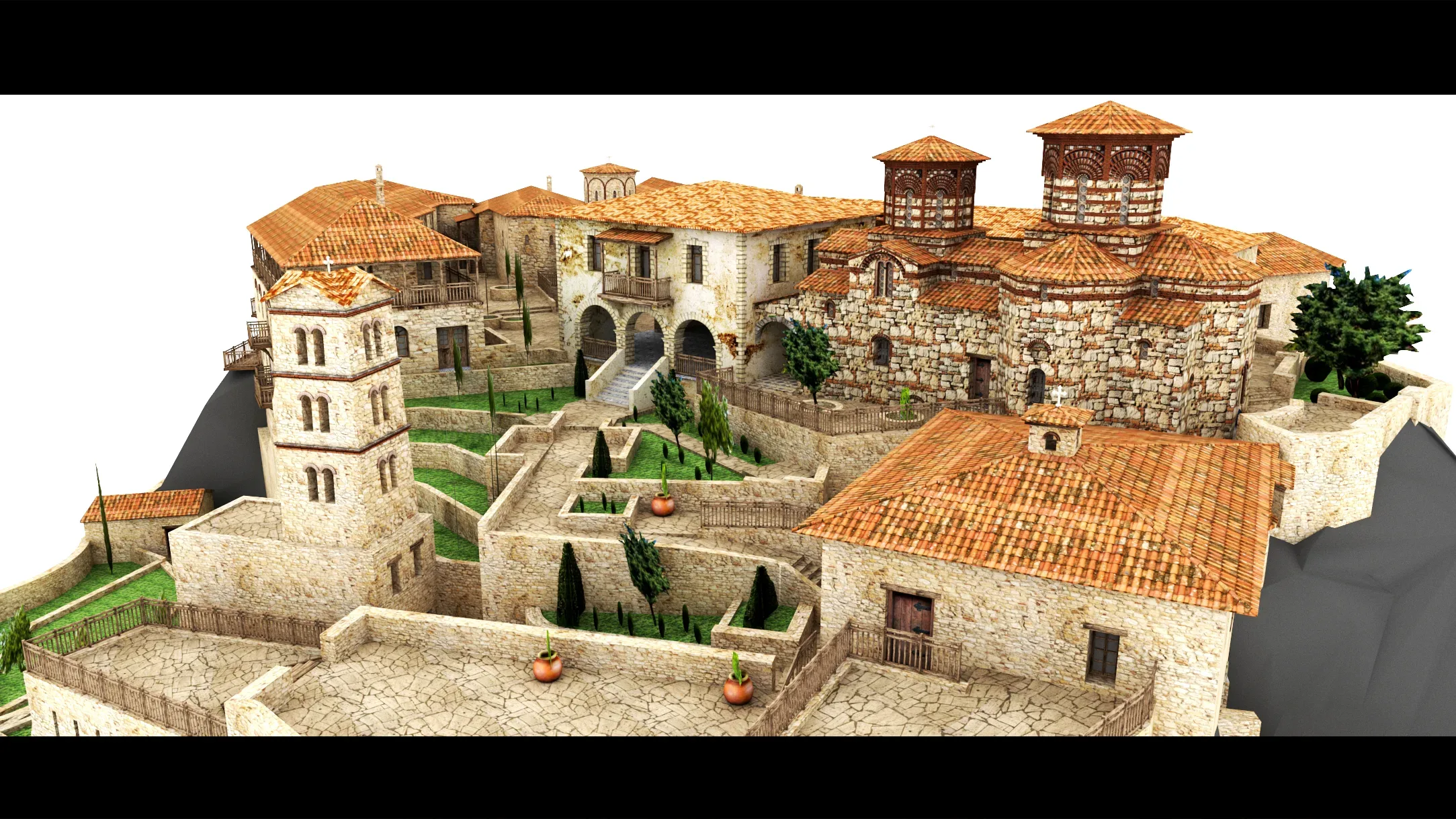 Monastery of Varlaam- 3d Model - FlippedNormals