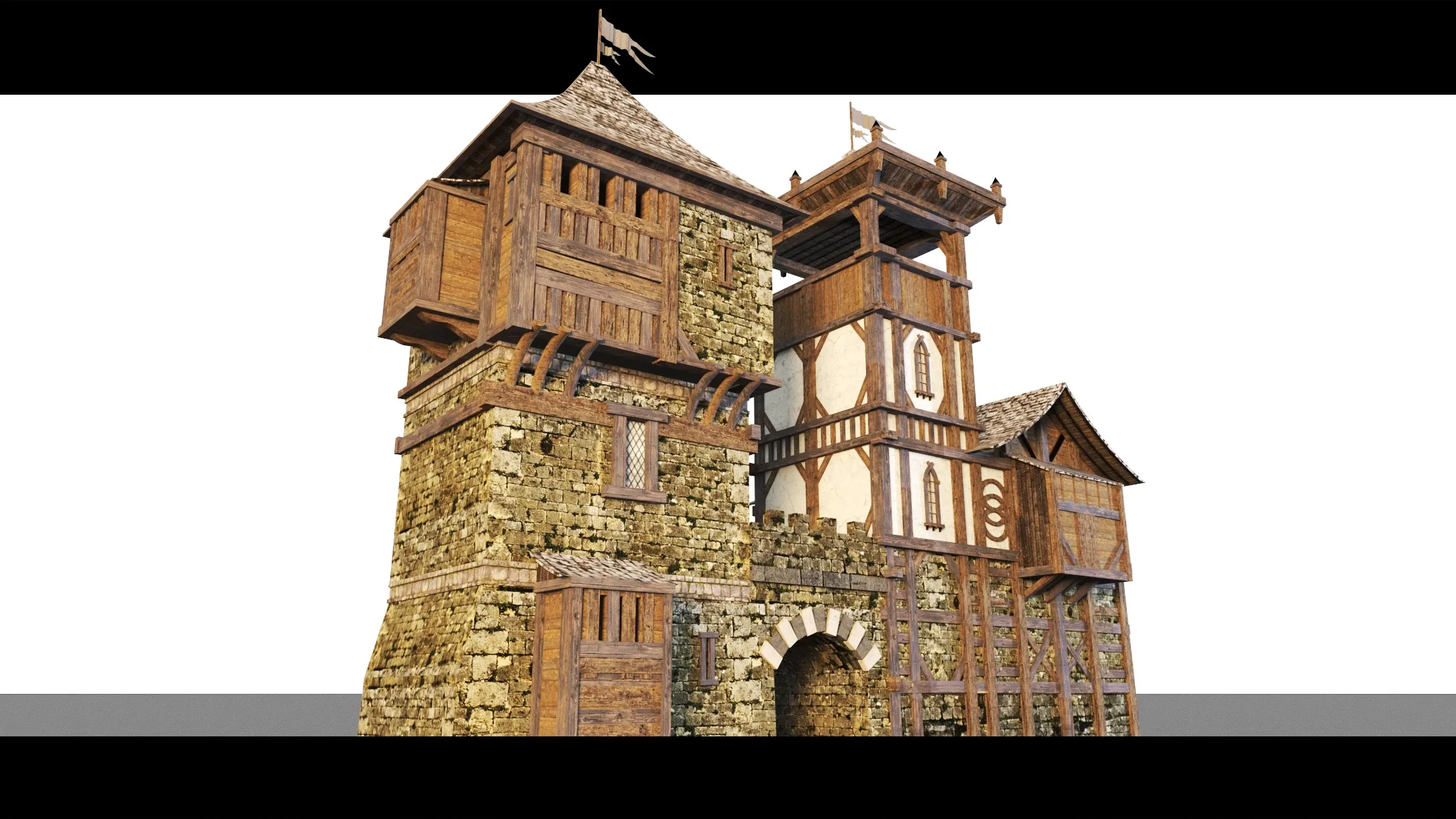 Medieval Gate- 3d Model - FlippedNormals