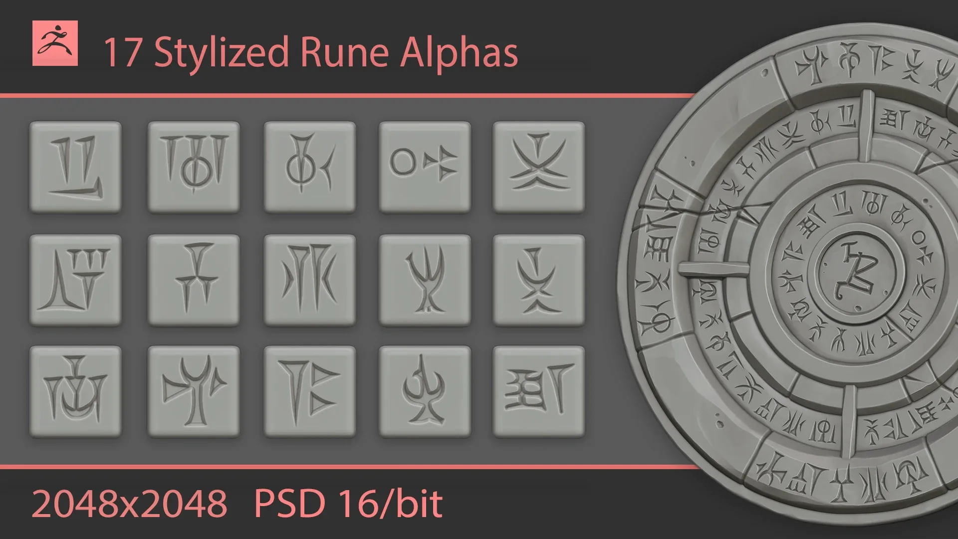Stylized Rune Alphas - FlippedNormals