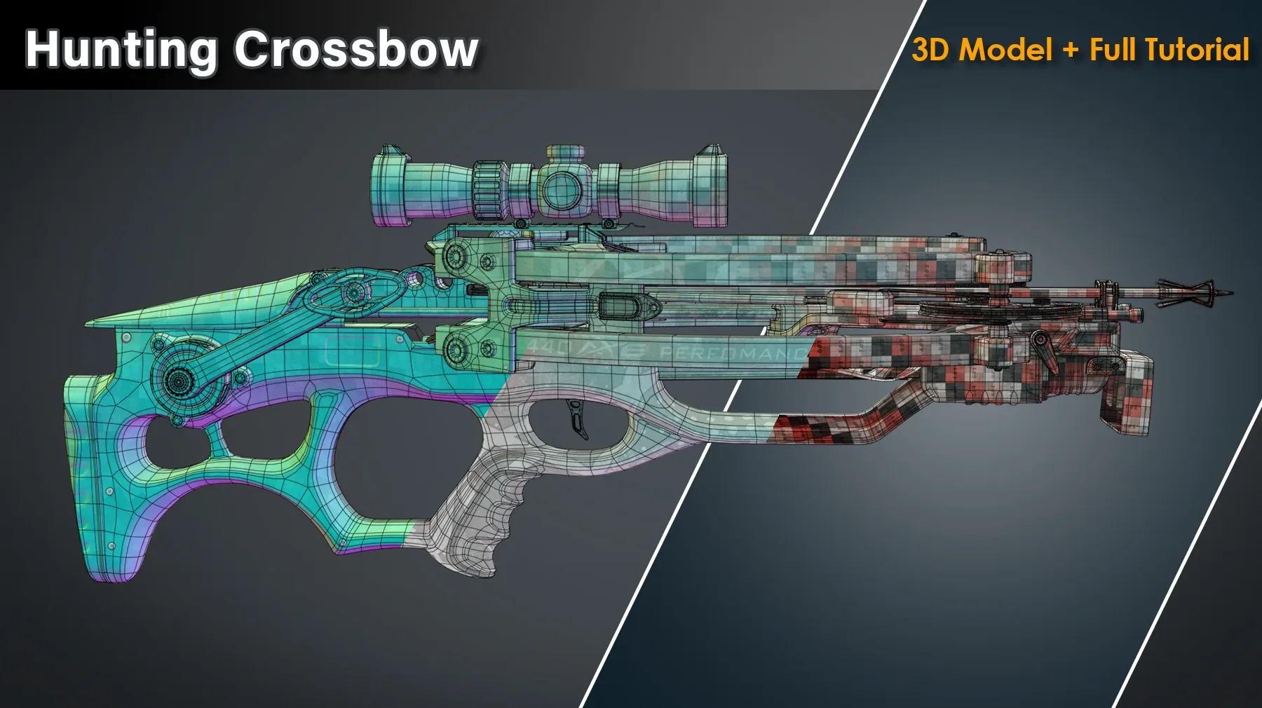 Hunting Crossbow / 3D Model + Full - FlippedNormals