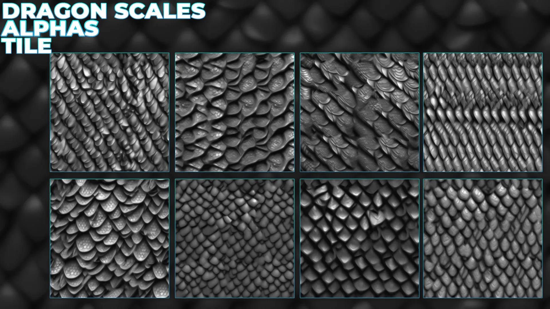 450+ Dragon Scales Alphas for ZBrush - FlippedNormals