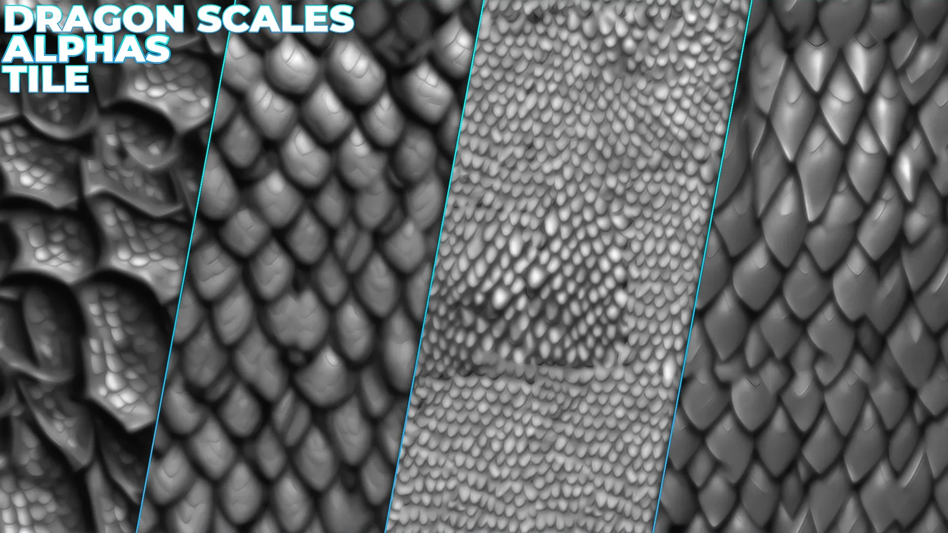 450+ Dragon Scales Alphas for ZBrush - FlippedNormals