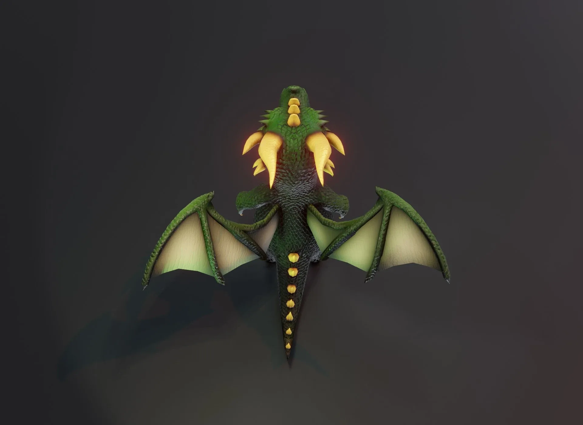 Cartoon Green Dragon Animated Low-poly - FlippedNormals