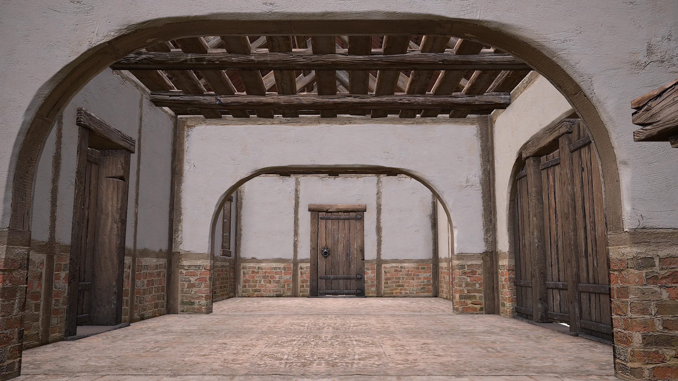 Medieval Courtyard Building House - FlippedNormals