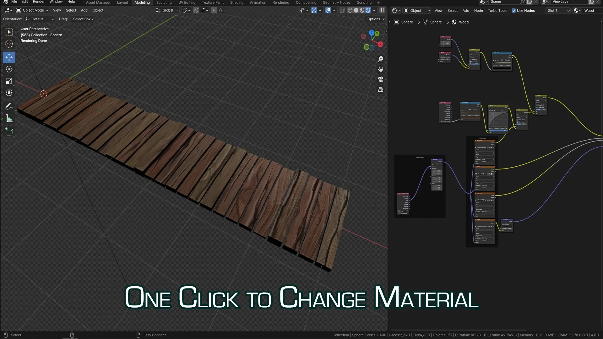 Blender 4 Wooden Planks Geometry - FlippedNormals