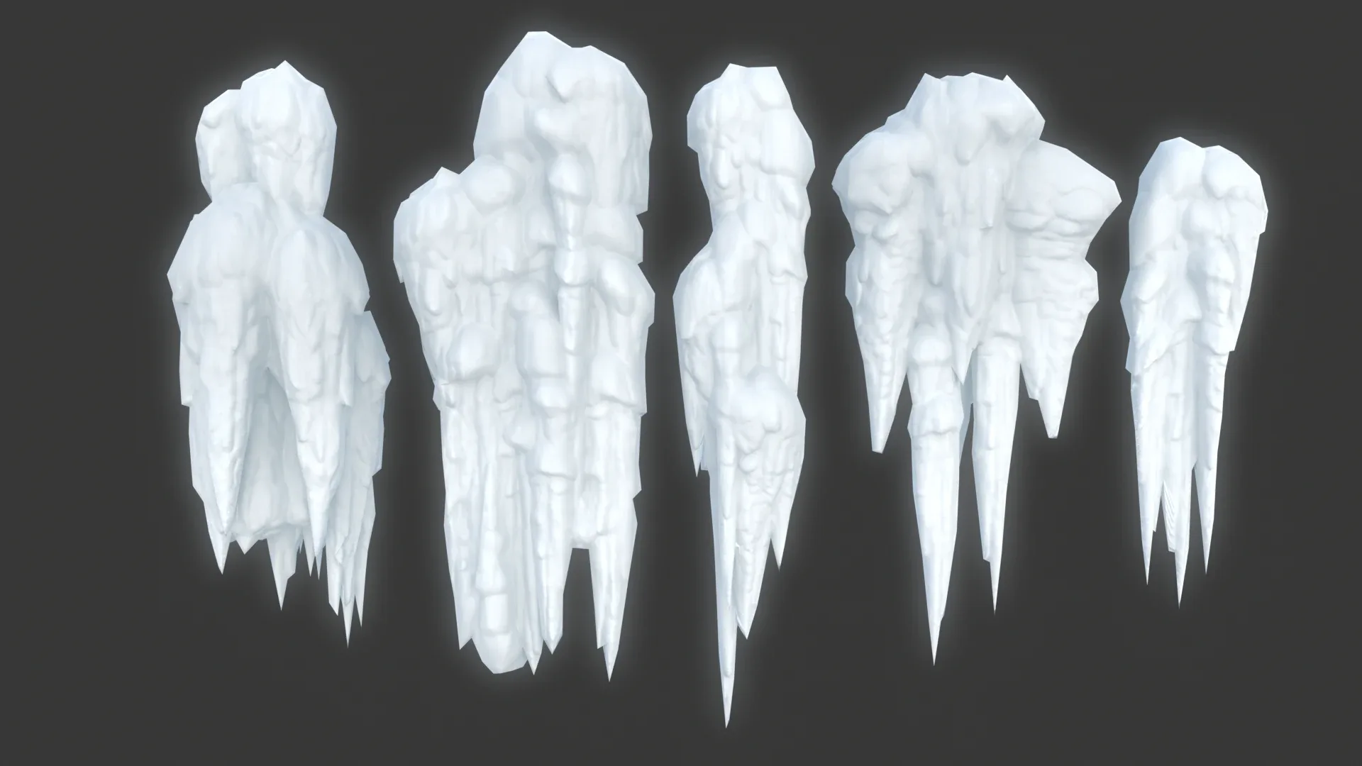 42 Low poly Ice Cave Modulars - - FlippedNormals