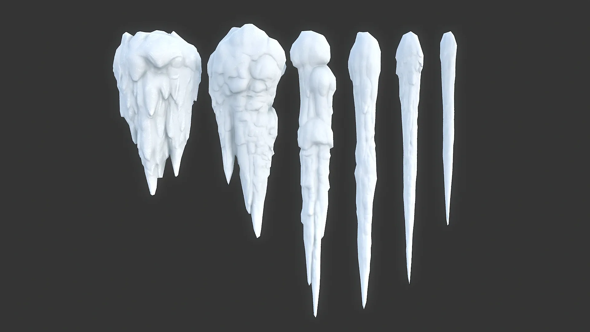 42 Low poly Ice Cave Modulars - - FlippedNormals